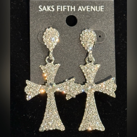 Saks Fifth Avenue | Jewelry | Saks Fifth Avenue Silver Cross Earrings ...